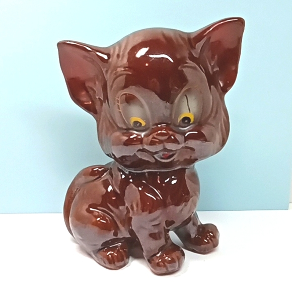 unknown | Accents | Extra Large Vintage Redware Pottery Cat Figurine No ...